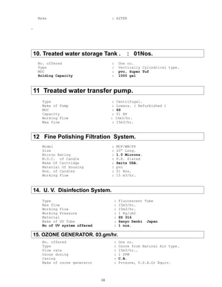 Mineral Water Plant | PDF