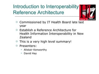 Interoperability Reference Architecture Workshop Agenda | PPT
