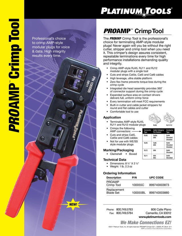 Platinum Tools 100055C Data Sheet | PDF | Technology & Computing