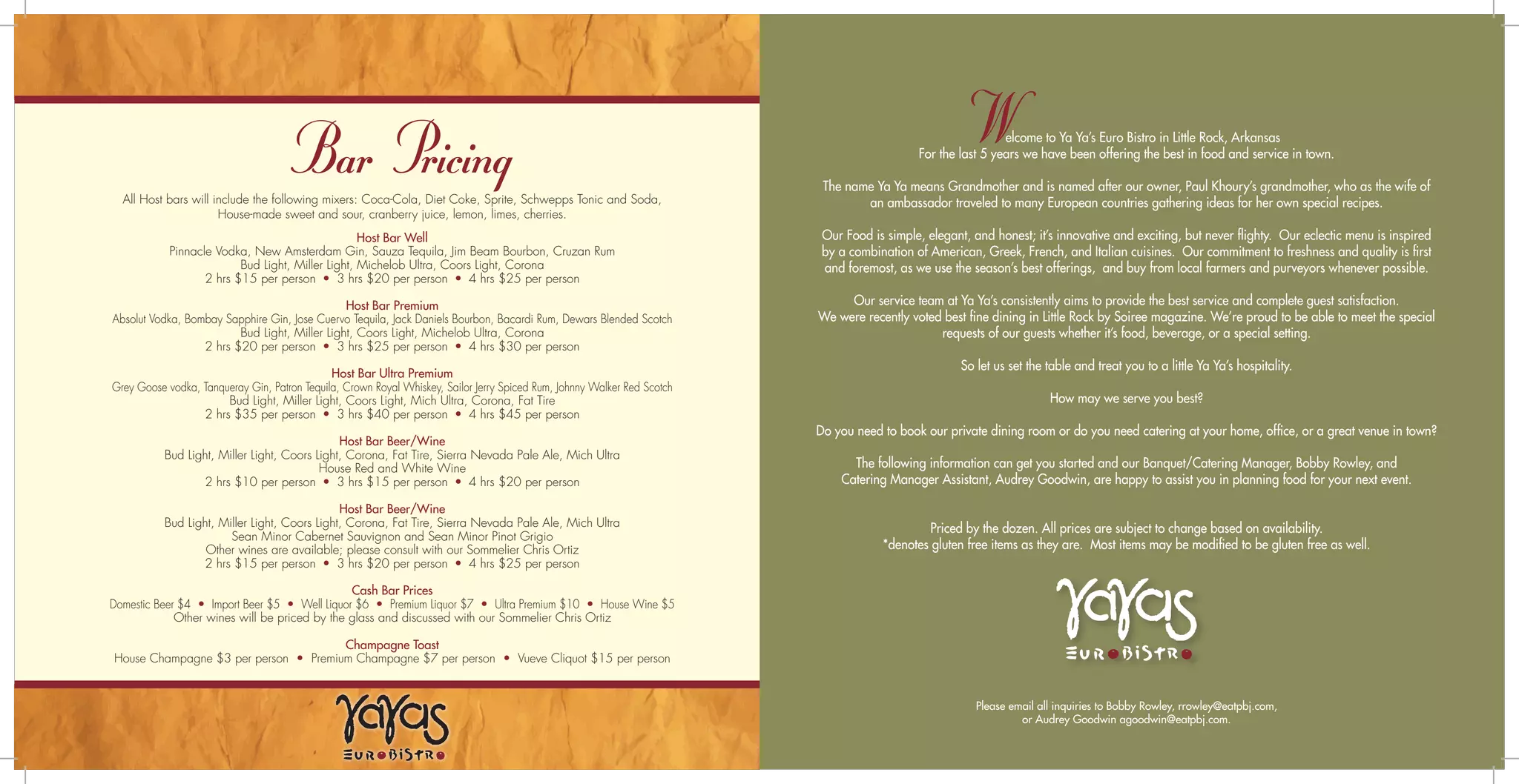 Ya Ya's Catering Portfolio Spread | PDF
