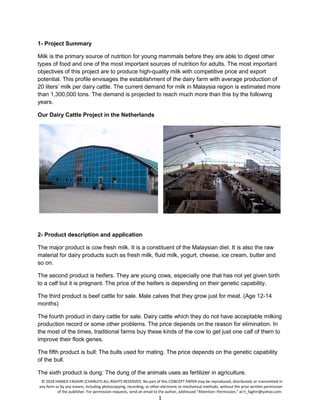 1000, and 20000 dairy farm proposal for malaysia | PDF