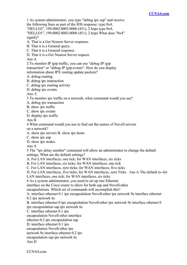 1000 Ccna Questions And Answers | PDF