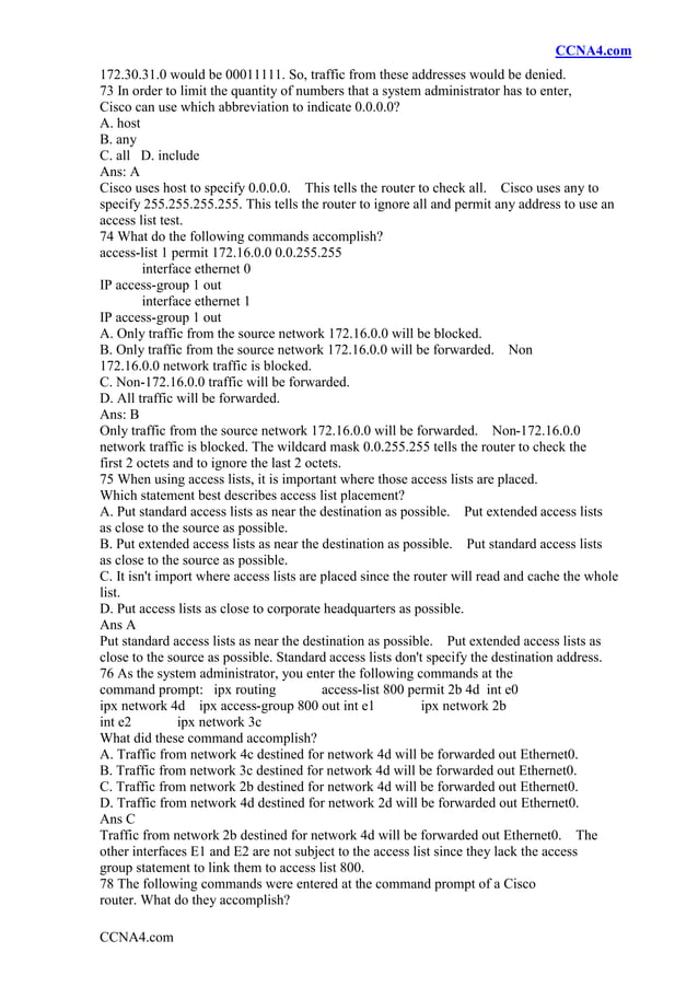 1000 Ccna Questions And Answers | PDF