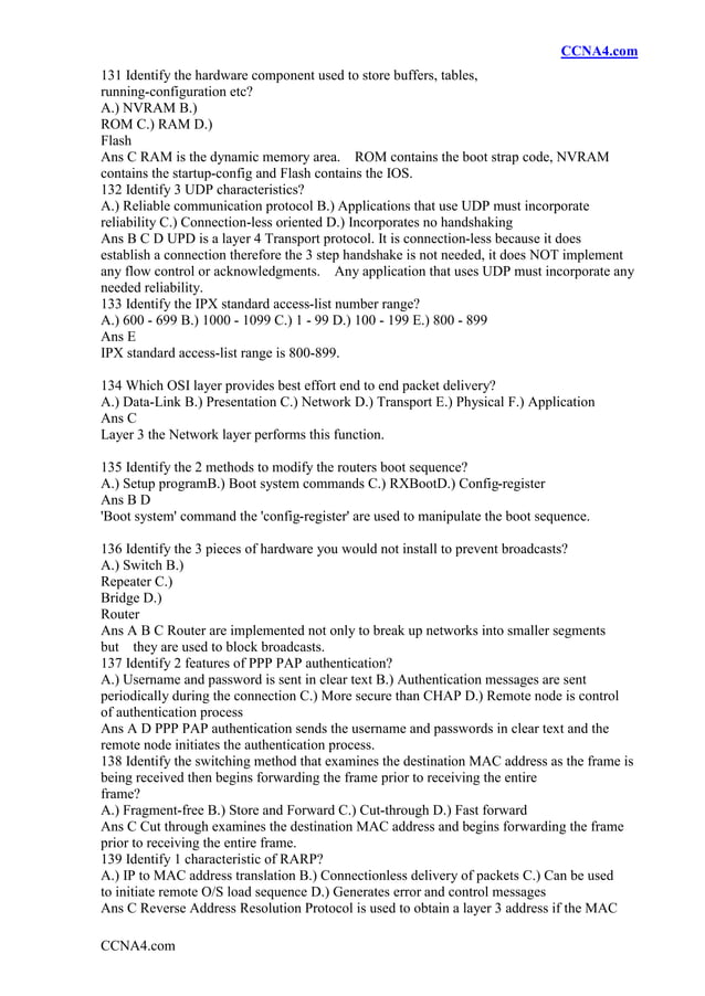 1000 Ccna Questions And Answers | PDF