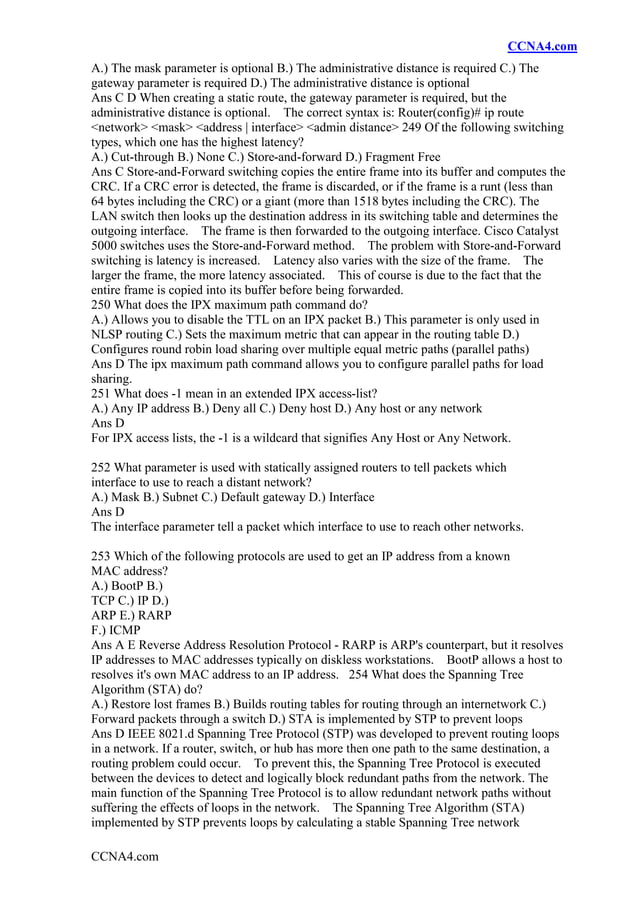 1000 Ccna Questions And Answers | PDF