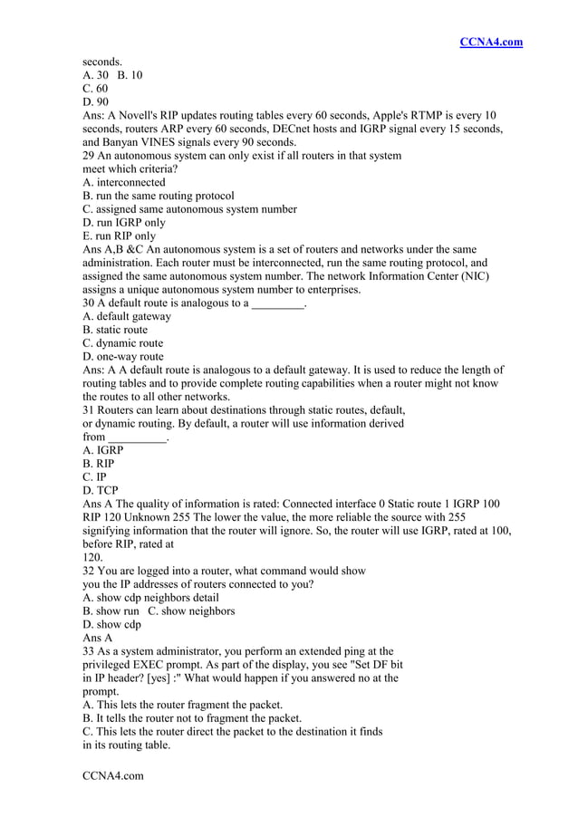 1000 Ccna Questions And Answers | PDF