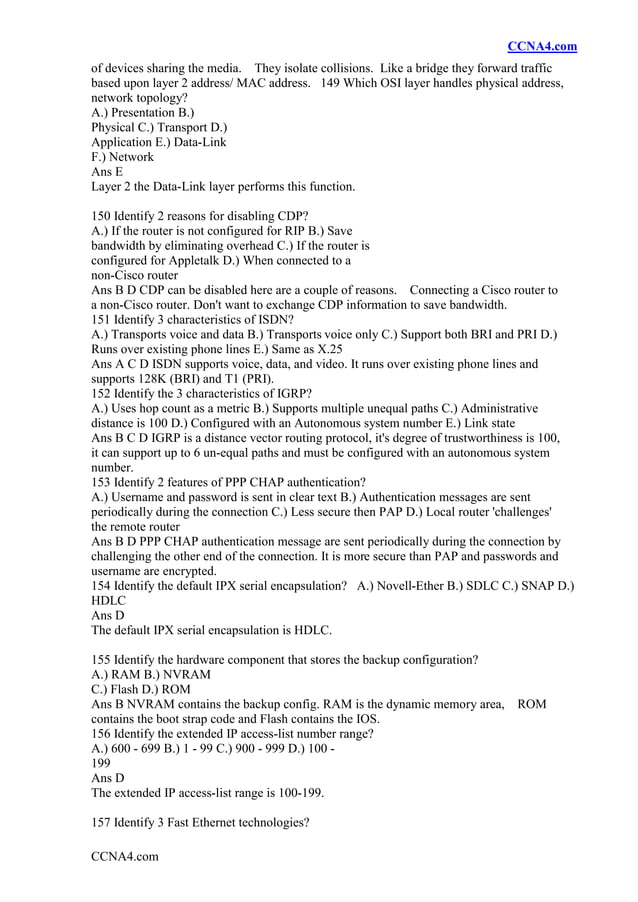 1000 Ccna Questions And Answers
