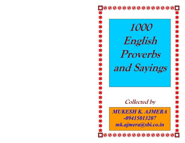 Thousand English Proverbs pdf documentss | PPT