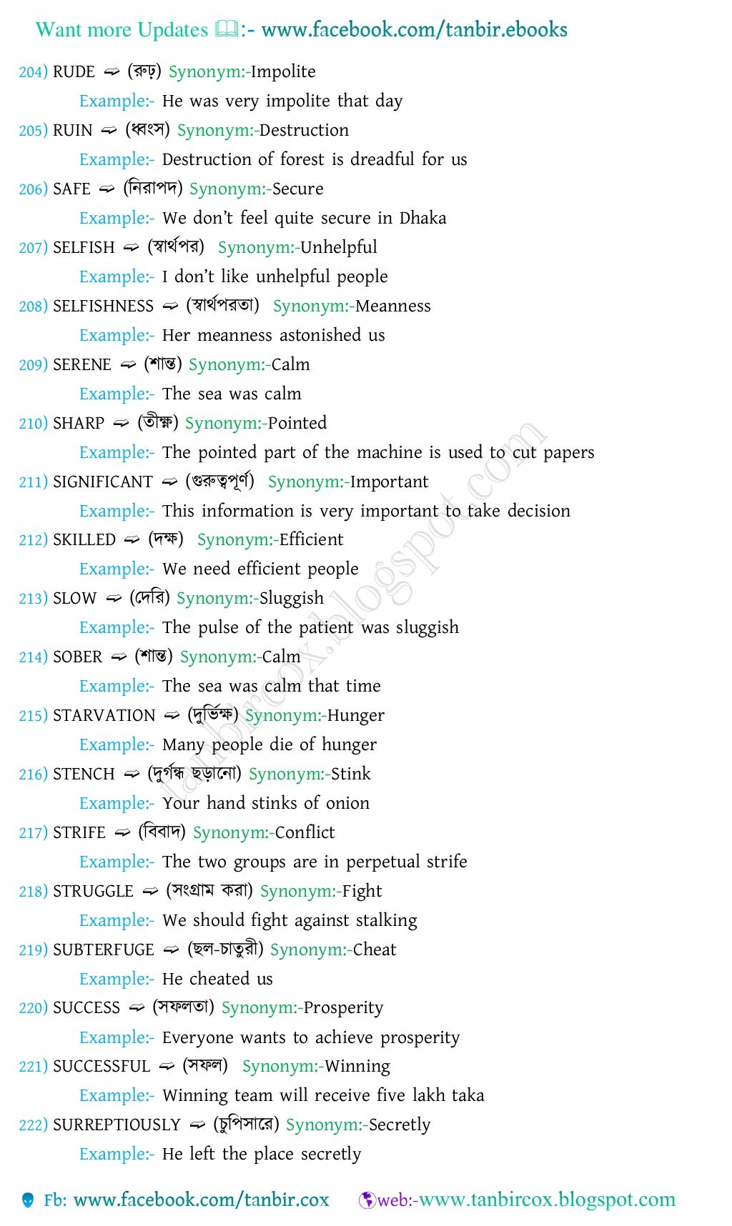 Vocabulary with bengali meanings,1000-synonyms & antonyms