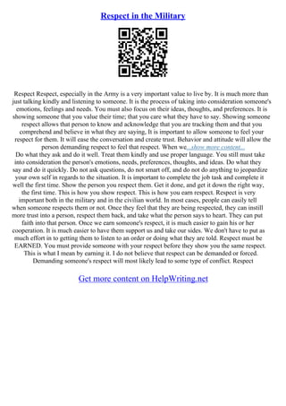 1000 Word Essay On Respect | PDF