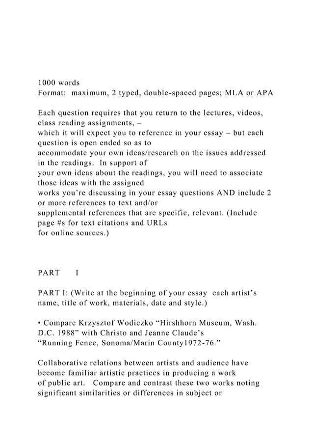 1000 wordsFormat maximum, 2 typed, double-spaced pages; ML.docx