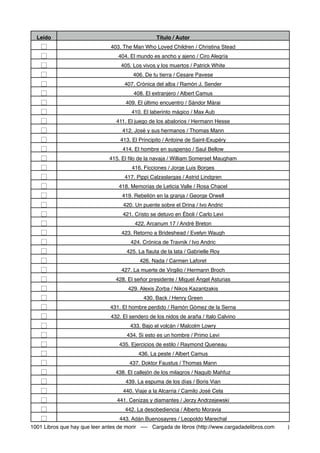 1001 libros que leer | PDF