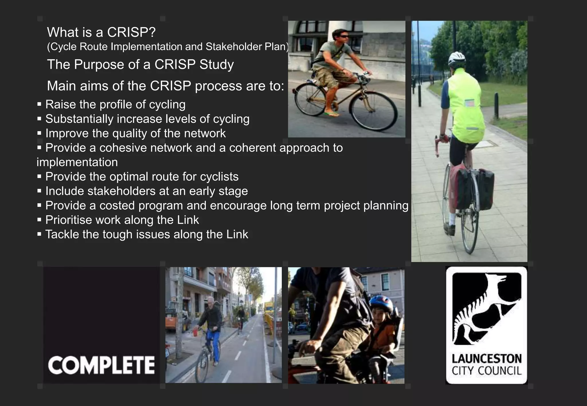 CRISP (Cycle Route Implementation & Stakeholder Plan) | PPT