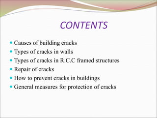 causes, repair & prevention of building cracks | PPT