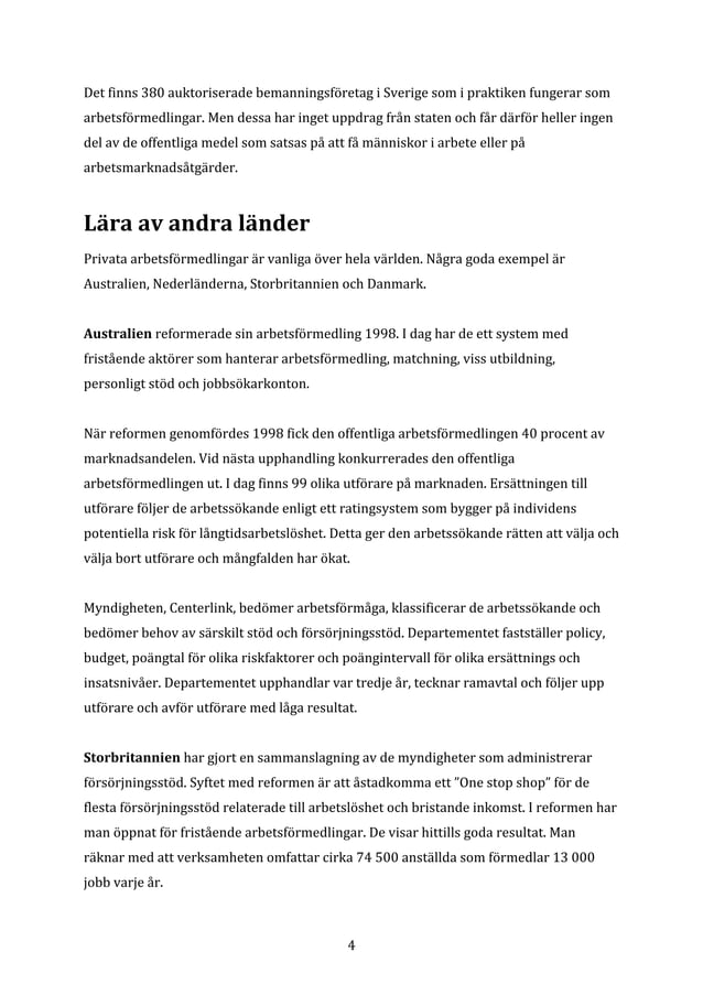 Fler Arbetsförmedlingar Gynnar Unga | PDF