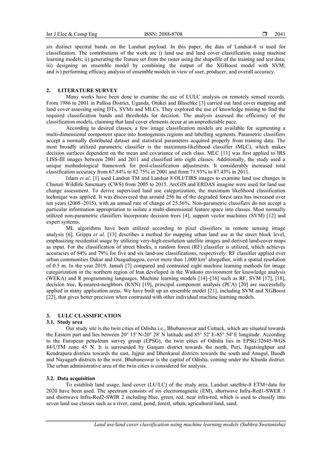 Land use/land cover classification using machine learning models | PDF