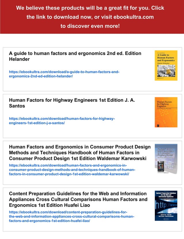 Introduction to Human Factors and Ergonomics for Engineers Second Edition Landry | PDF