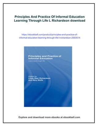 Principles And Practice Of Informal Education Learning Through Life L ...