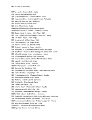 1001 cărţi de citit într o viaţă | PDF