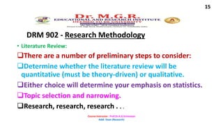 1001_RM_DR research methodology and findings conclusion. | PPSX
