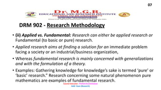 1001_RM_DR research methodology and findings conclusion. | PPSX