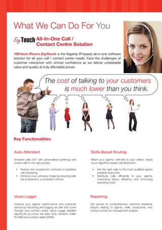 1001tech i pvox-call-contact-centre-solutions-overview | PDF