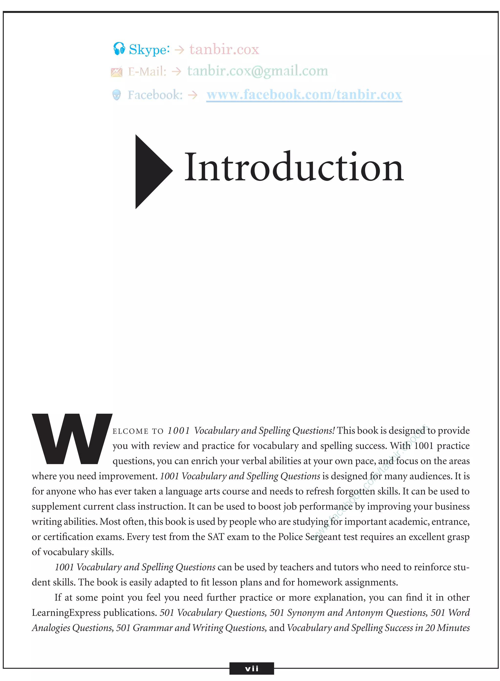 1001 vocabulary,synonyms ,antonyms & spelling questions | PDF