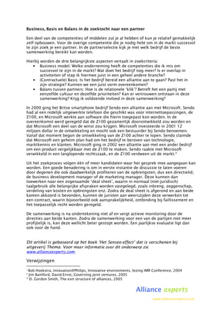 Whitepaper De 3 B's van Alliantievorming - Businessmodel, Contractuele ...