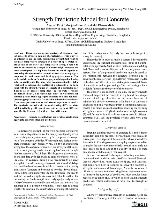 Strength Prediction Model for Concrete | PDF | Civil Engineering ...
