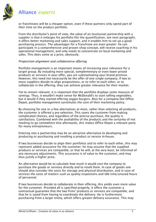 Creation of Value in an Alliance | PDF