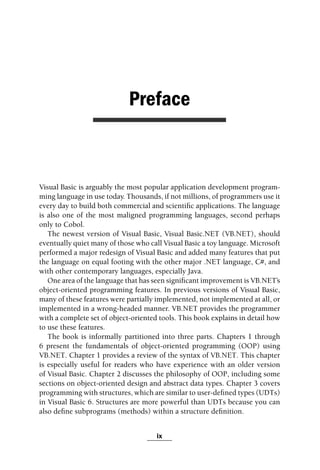 Objectoriented Programming With Visual Basicnet Michael Mcmillan | PDF