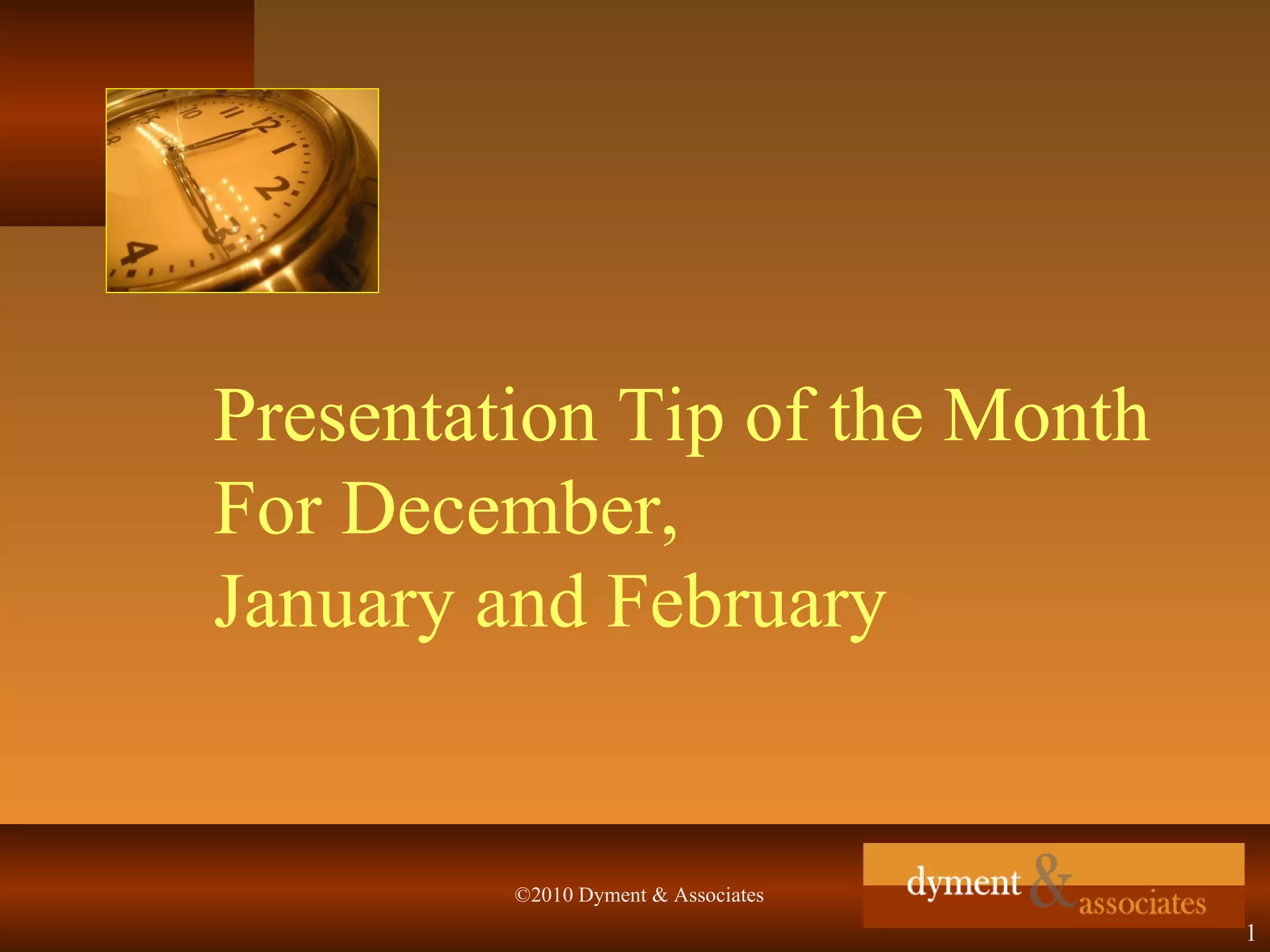 Presentation Tip Of The Month | PPT