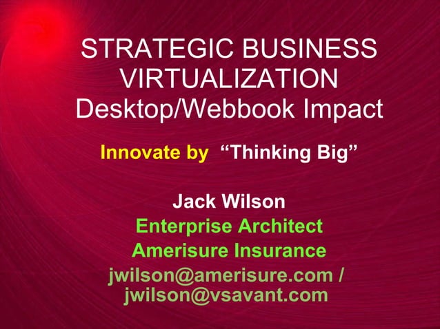 Strategic Desktop Virtualization | PPT