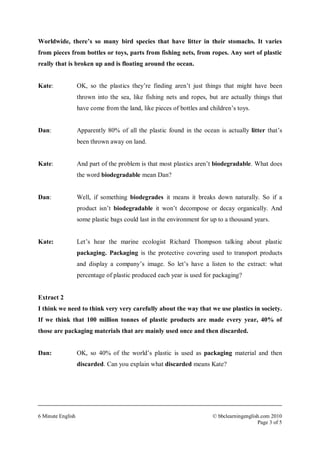 Plastic Pollution | PDF