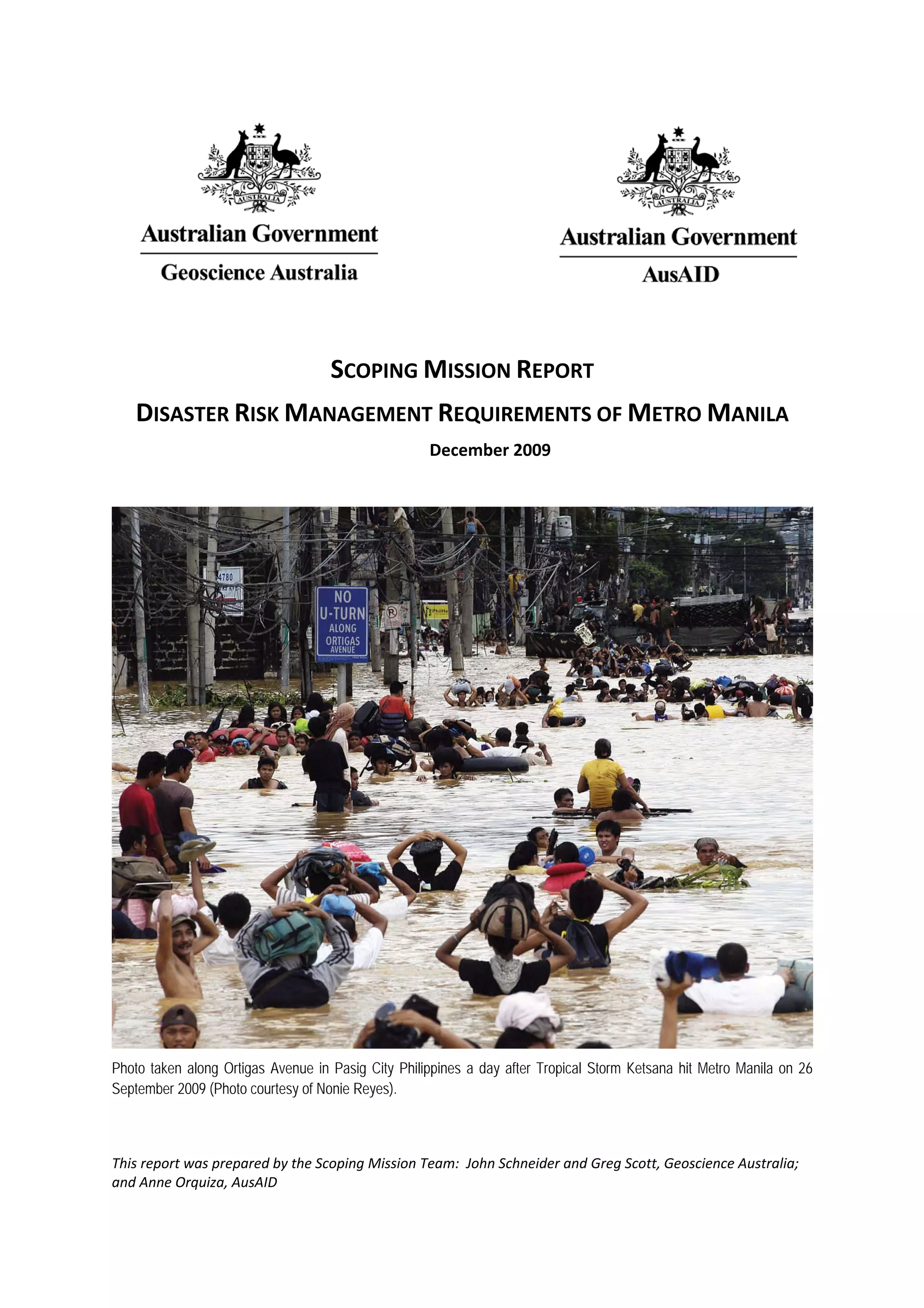 Disaster Risk Management Needs of Metro Manila: A Scoping Report | PDF
