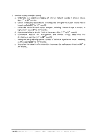 Disaster Risk Management Needs of Metro Manila: A Scoping Report | PDF