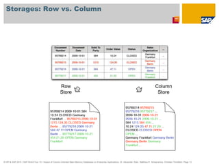 SAP World Tour 2010: Impact of Column-Oriented Main-Memory Databases on ...