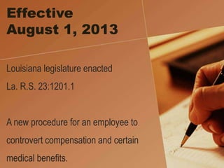 Louisiana Workers Compensation - the 1002 Process | PPTX
