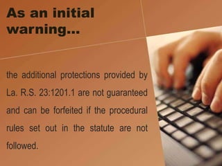 Louisiana Workers Compensation - the 1002 Process | PPTX