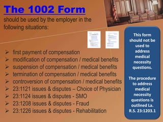 Louisiana Workers Compensation - the 1002 Process | PPTX