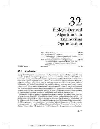 Biology-Derived Algorithms in Engineering Optimization | PDF
