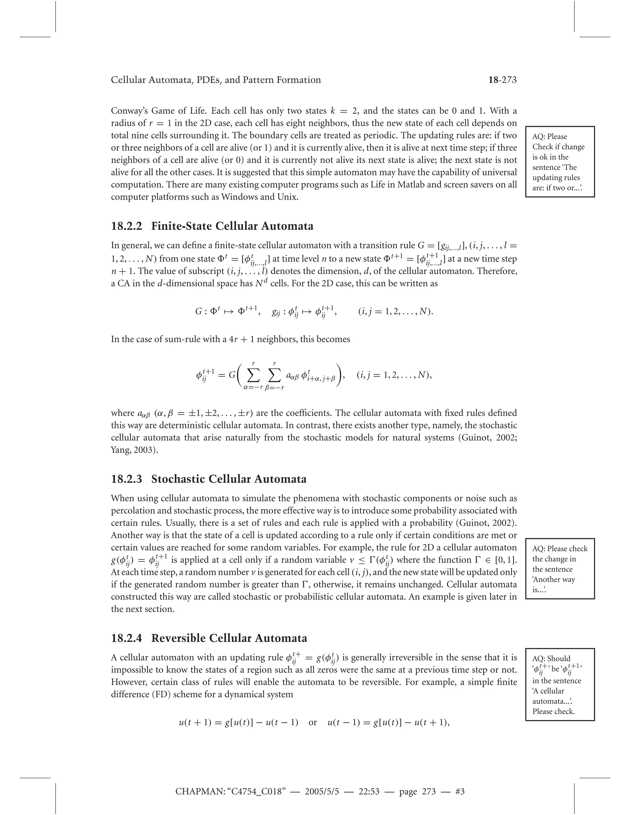 Cellular Automata, PDEs and Pattern Formation | PDF