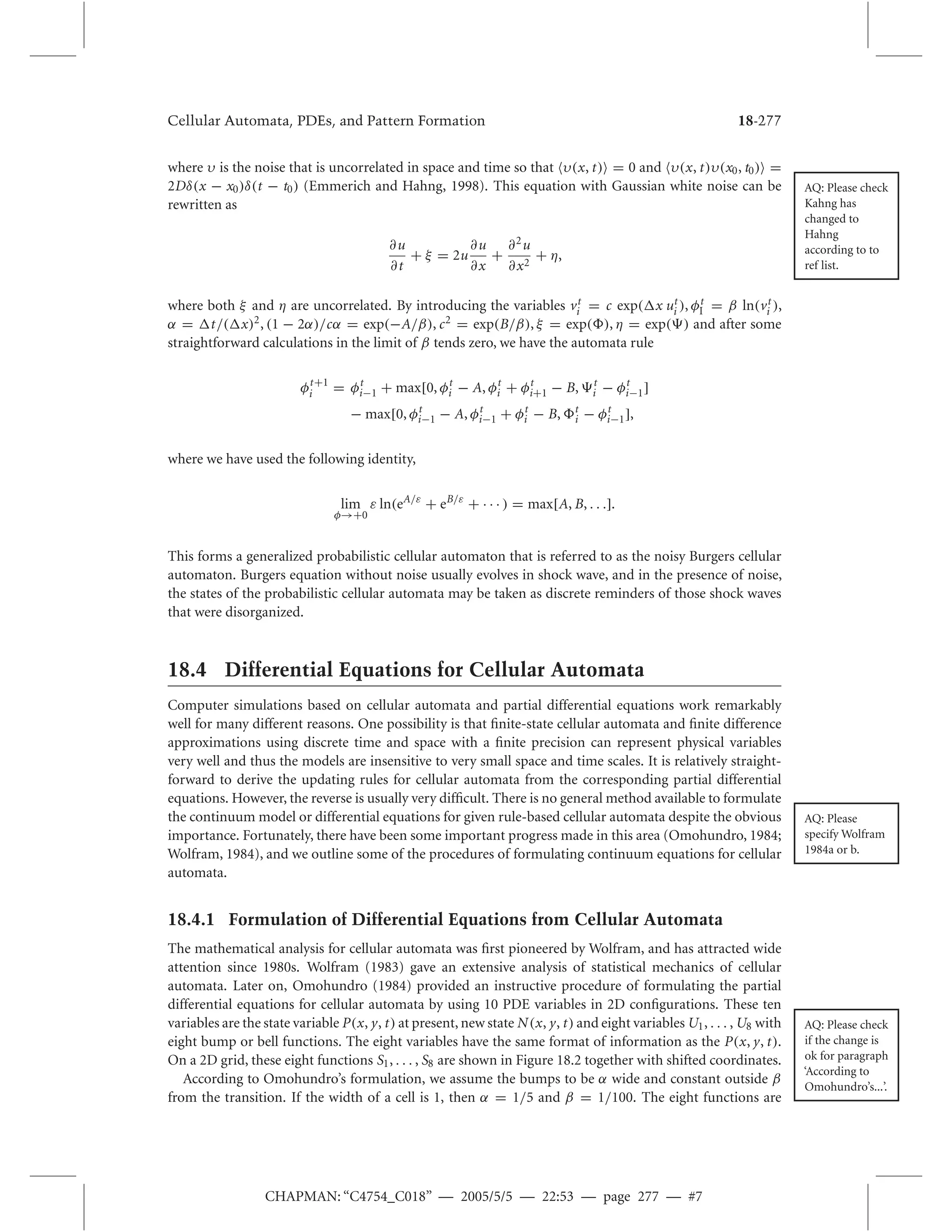 Cellular Automata, PDEs and Pattern Formation | PDF