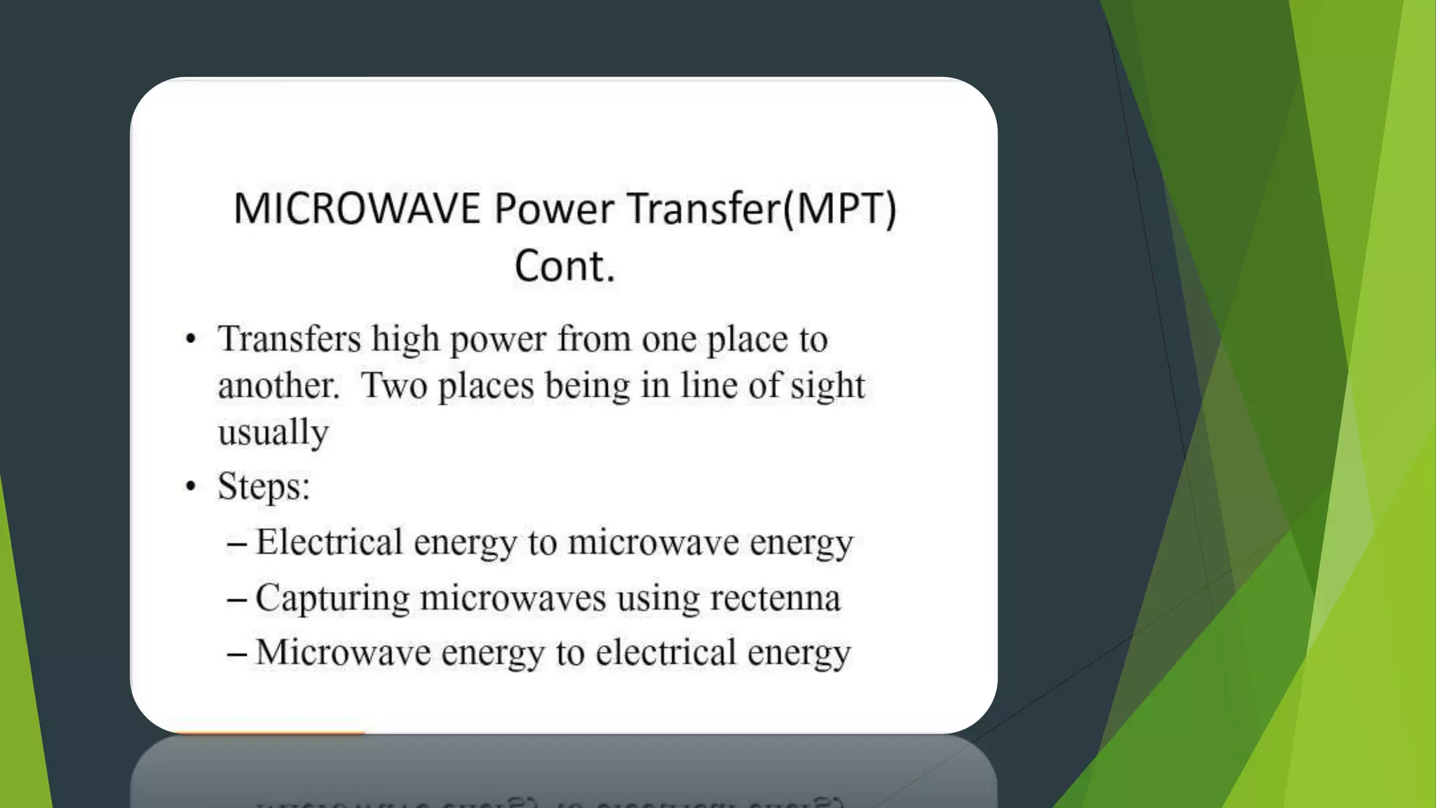 WIRELESS POWER TRANSMISSION USING MICROWAVE | PPTX