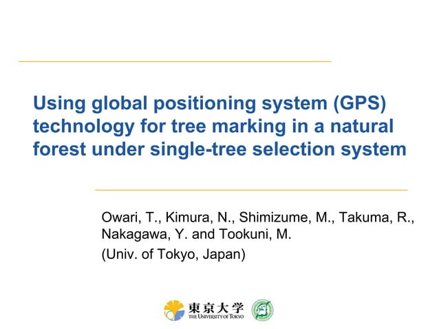 Using global positioning system (GPS) technology for tree marking in a ...