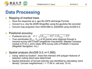 Using global positioning system (GPS) technology for tree marking in a ...