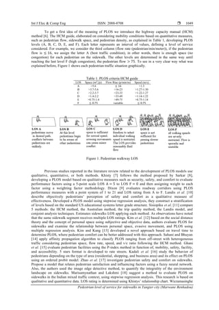 Pedestrian level of service for sidewalks in Tangier City | PDF