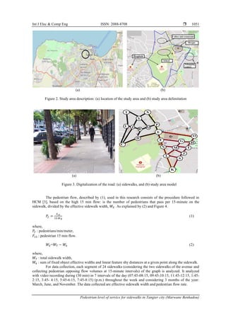 Pedestrian level of service for sidewalks in Tangier City | PDF