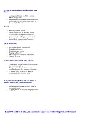 OBIEE Course Contents | PDF