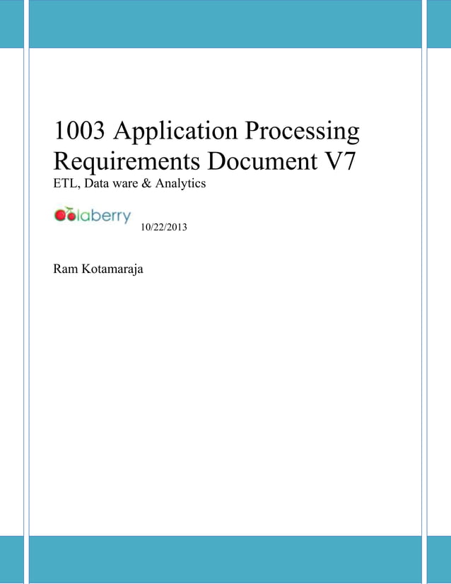 1003 App Requirements Document.docx | Databases | Computer Software and Applications